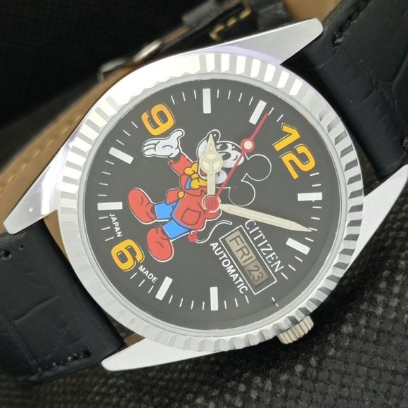 Disney | Accessories | Vintage 975 Citizen Automatic Mens Disney Silver ...